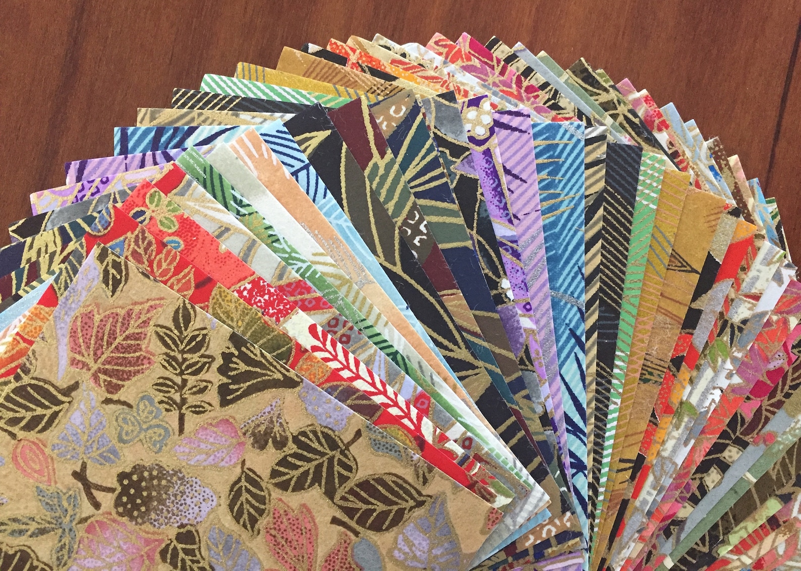 Chiyogami / Yuzen Paper Sample Collection Feathers and | Etsy