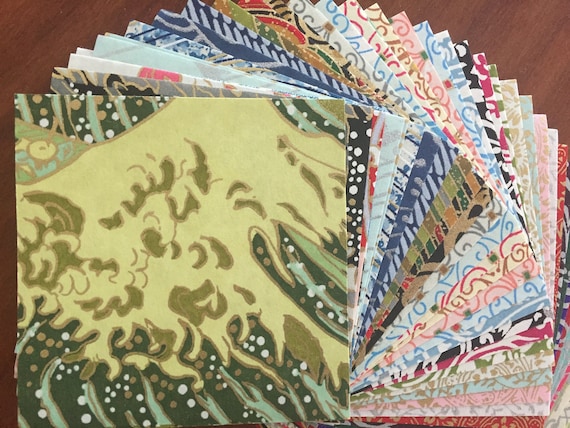 Chiyogami / Yuzen Paper Sample Collection Waves and - Etsy