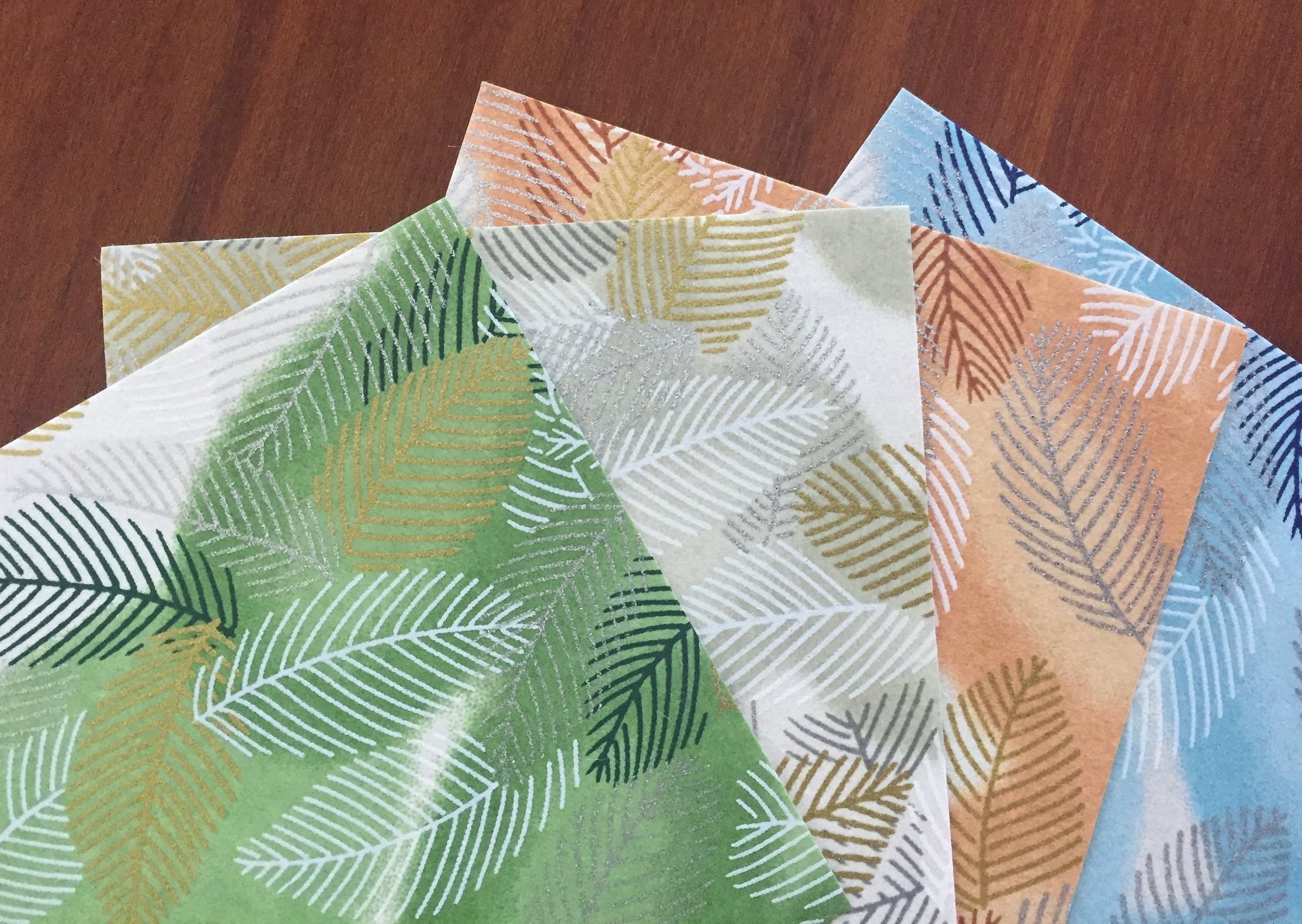 Chiyogami / Yuzen Paper Sample Collection Feathers and | Etsy