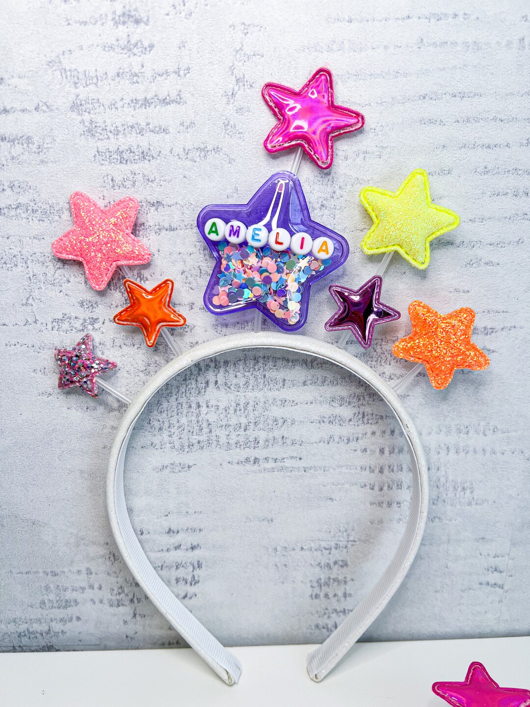 Personalized Kids Birthday Headband Custom Headband Stars Name ...