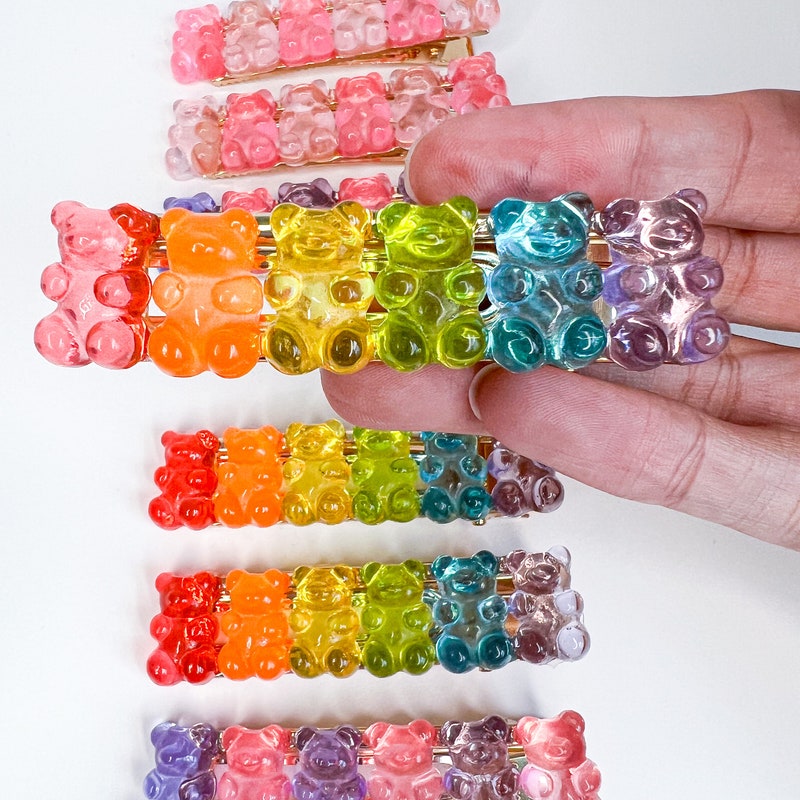 Rainbow Hair Clips - Etsy