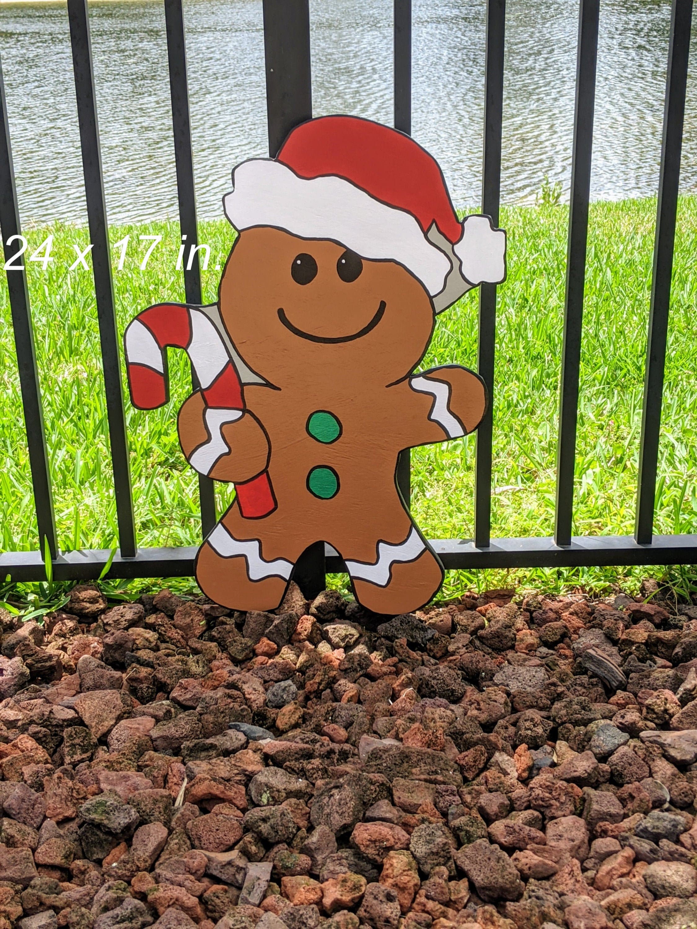 Christmas Gingerbread Man Yard Art Outdoor Lawn Decorations Etsy
