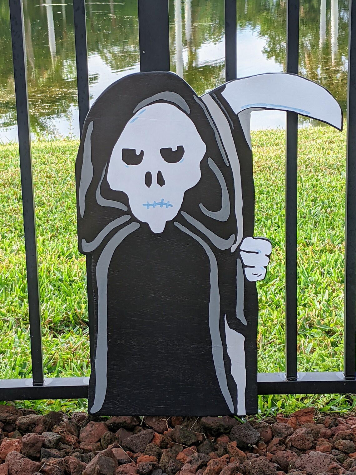Halloween Grim Reaper wood yard art / outdoor lawn | Etsy