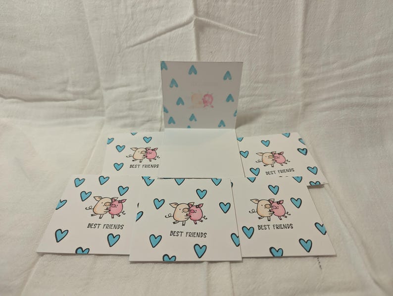 Best Friends Piggy Mini Card| Gift Tag| Greeting Card| Notecard| Piggie ...