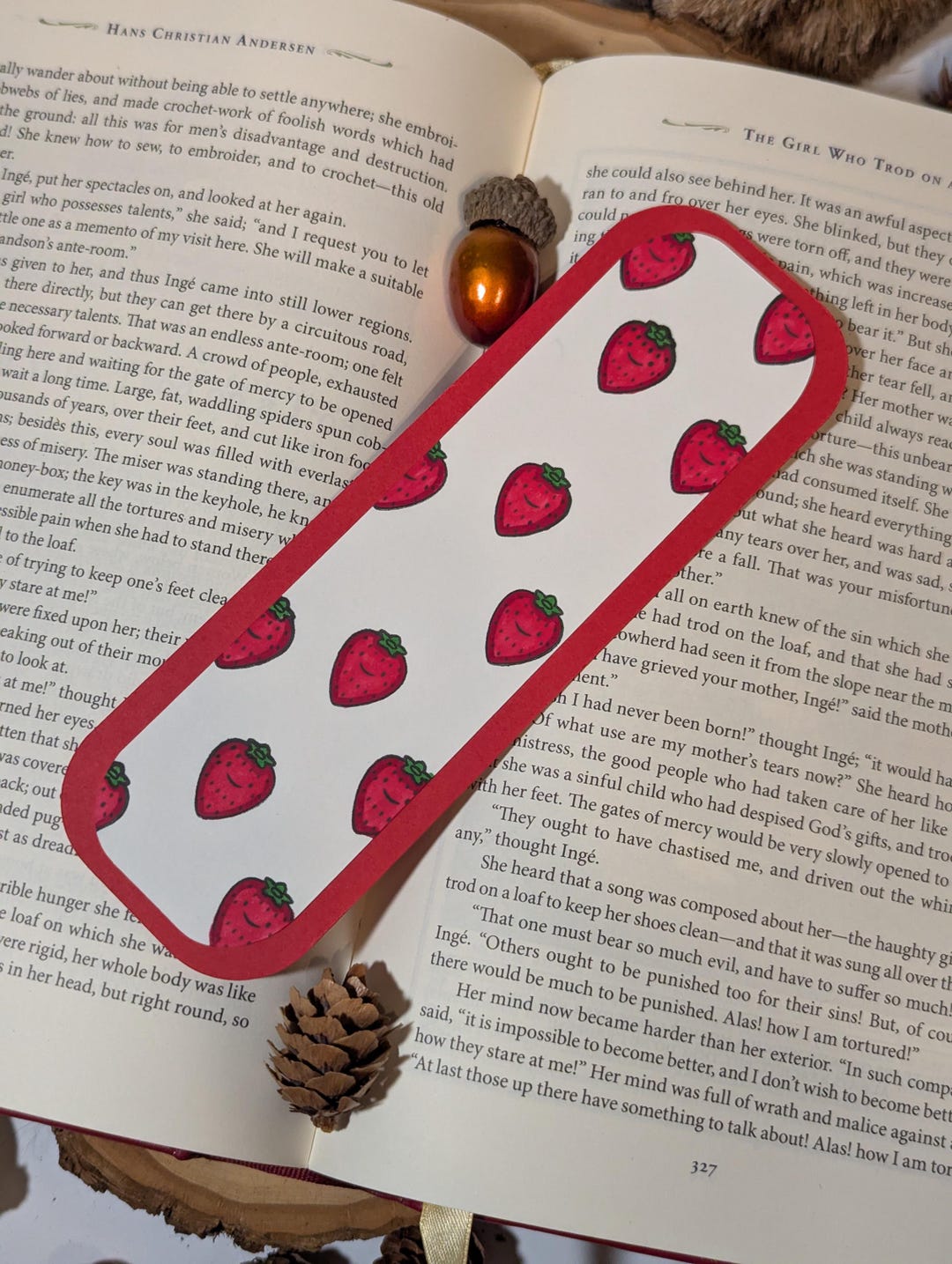 Red Strawberry Cardstock Bookmark 2.3in X 7in - Etsy