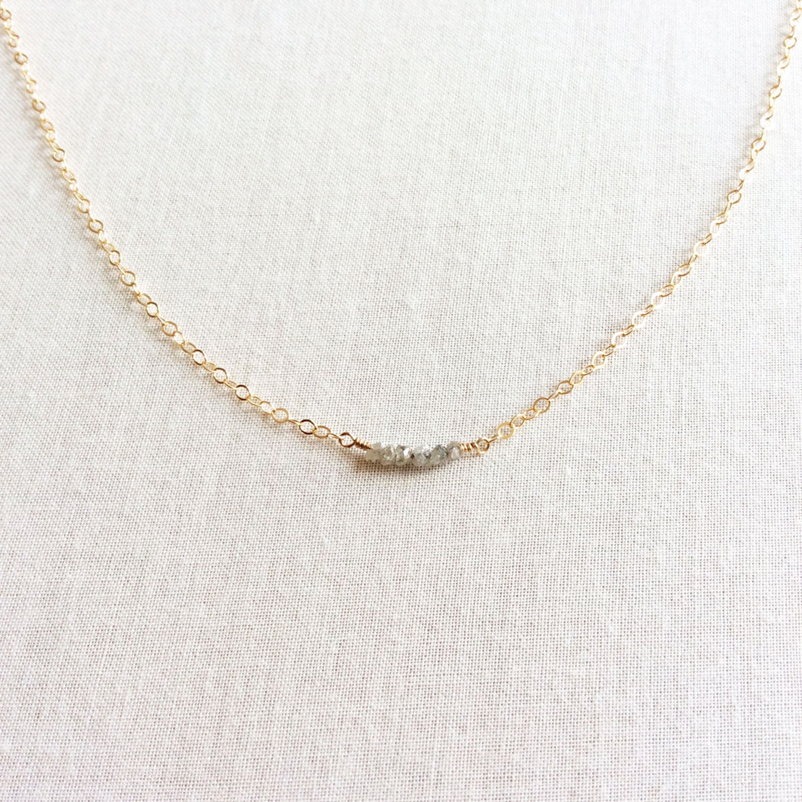 Raw Diamond Necklace, Rough Diamond Necklace, Tiny Diamond Necklace ...