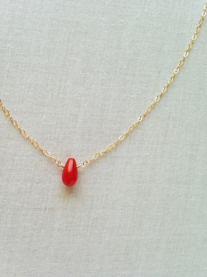 Collier de corail rouge Collier de corail Collier de corail - Etsy France