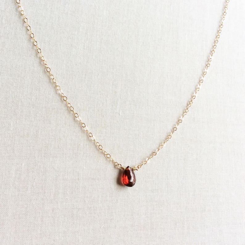 Garnet Necklace January Birthstone Garnet Necklace Gold - Etsy
