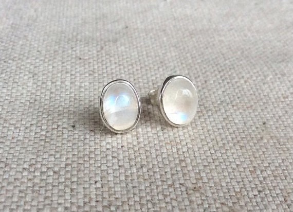 Moonstone Earrings Sterling Silver Moonstone Earrings | Etsy