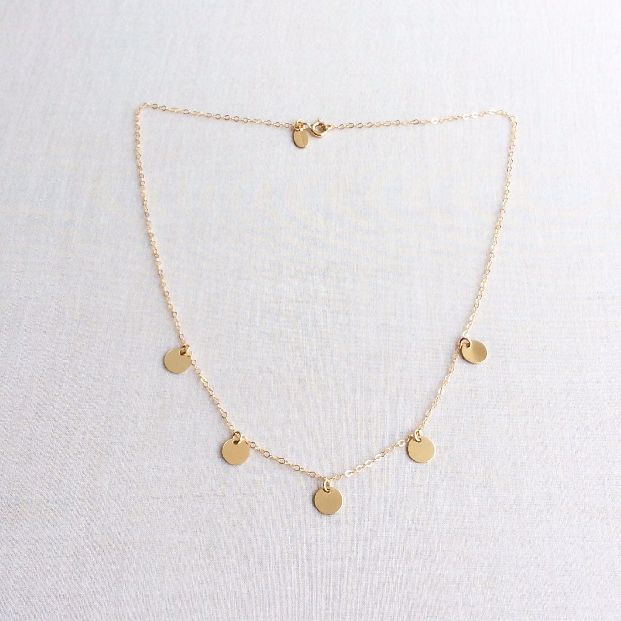 Small Gold Disc Necklace
