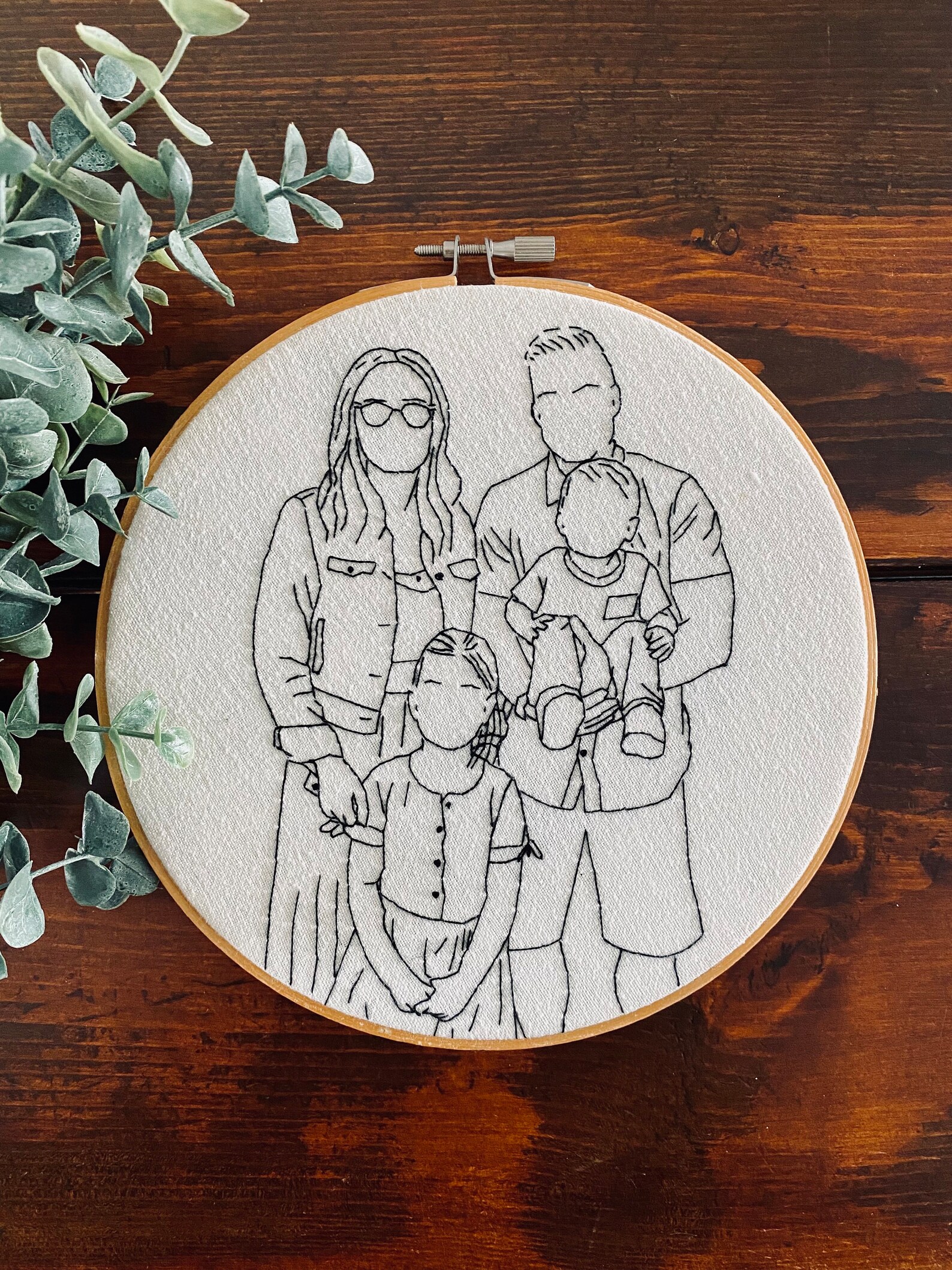 CUSTOM 6 Inch Embroidered Line Portrait - Etsy