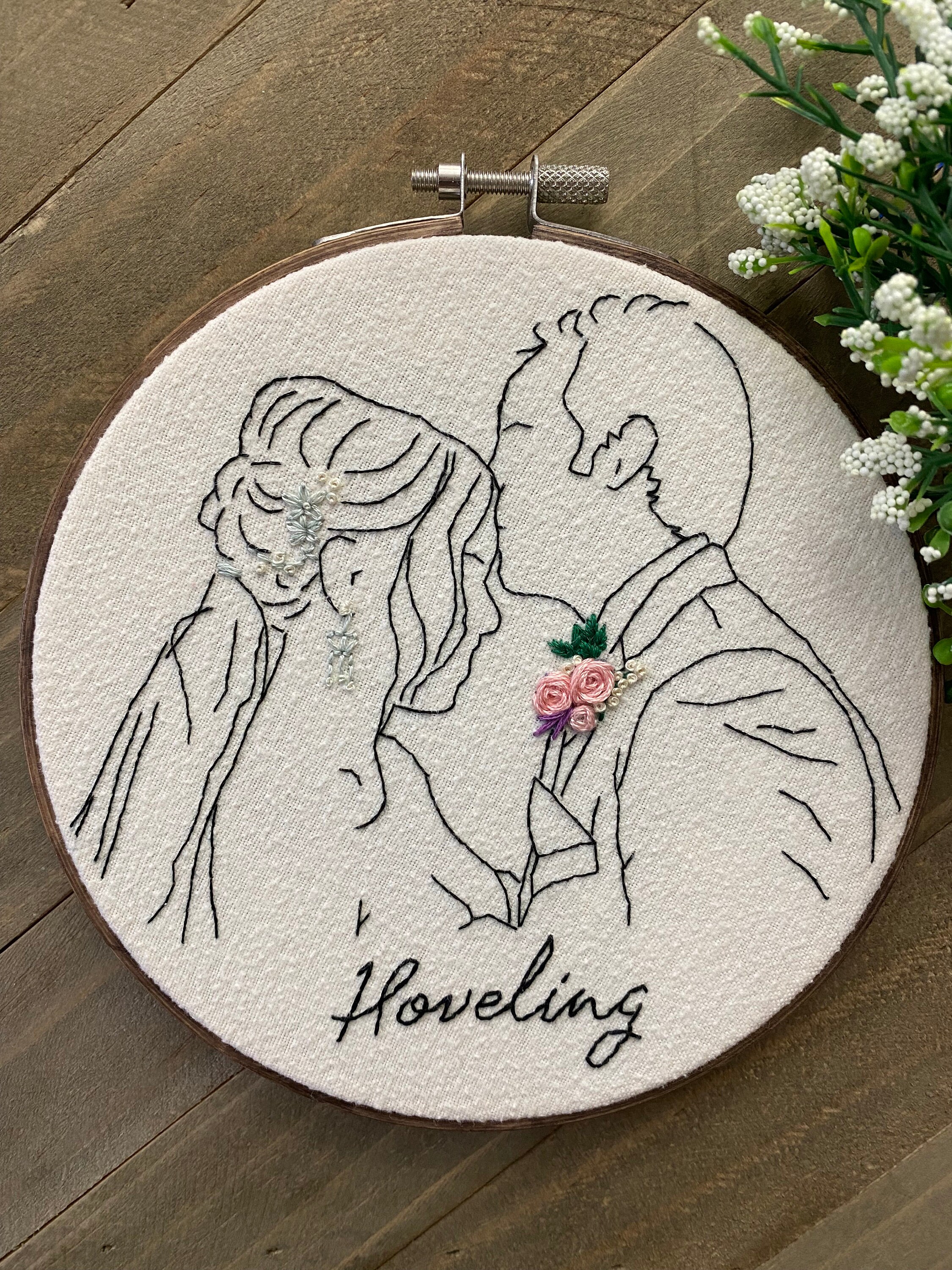 CUSTOM 6 Inch Embroidered Line Portrait - Etsy
