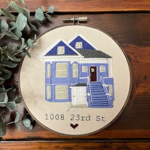 CUSTOM House Portrait Embroidery - Etsy