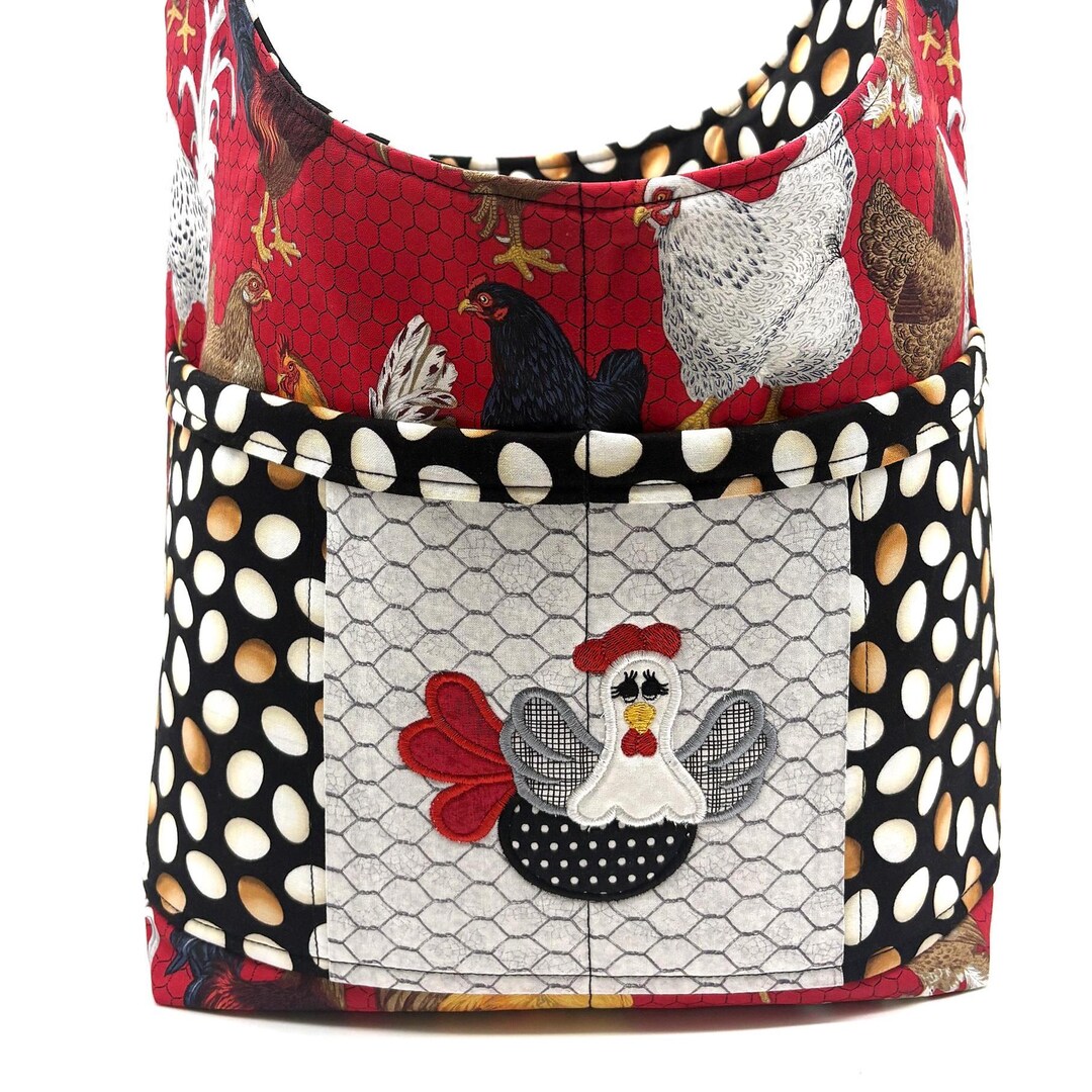 Red Chicken Tote, Farm Bag, Chicken Lover Gift, Chicken, Egg Dealer ...