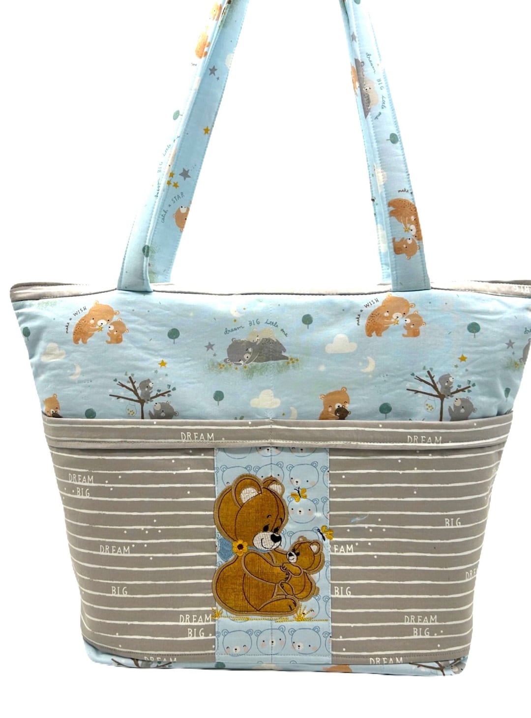 Baby Bear Diaper Bag, Teddy Bear, Blue, Bear, Shower Gift, Bear Nursery ...