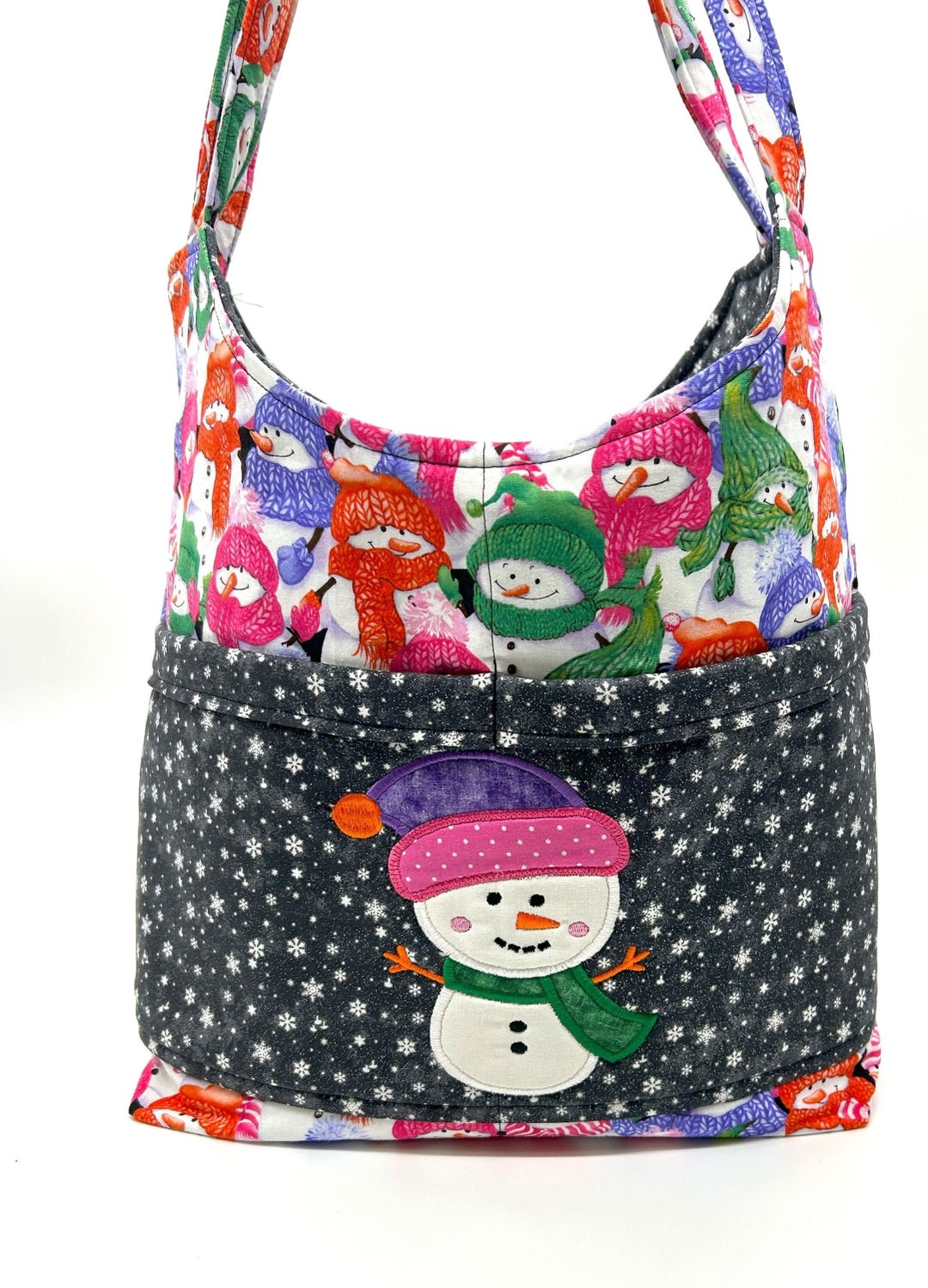 Snowman, Colorful Winter Tote, Winter Bag, Secret Santa Gift, Christmas ...