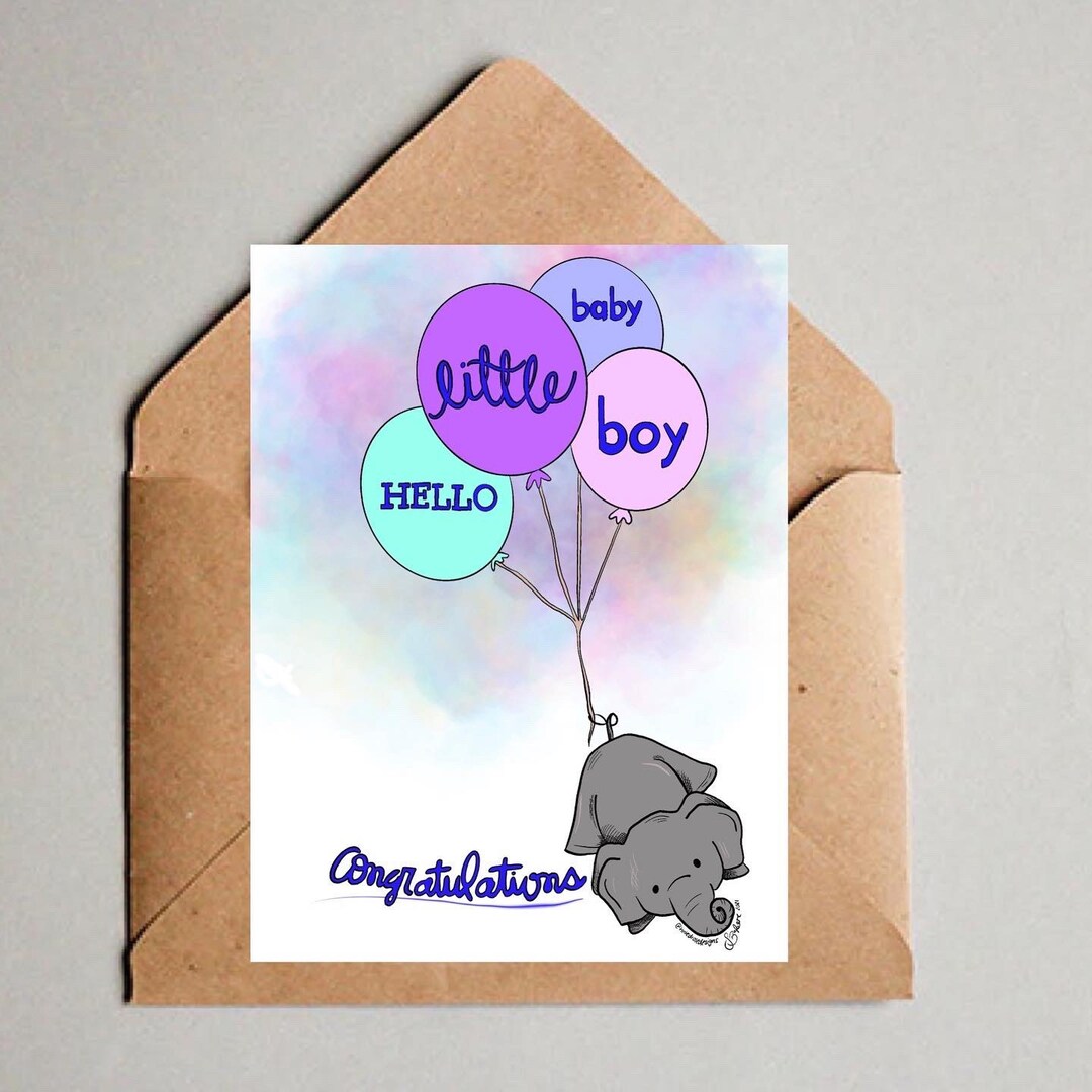 Hello Little Baby Boy Card - Etsy