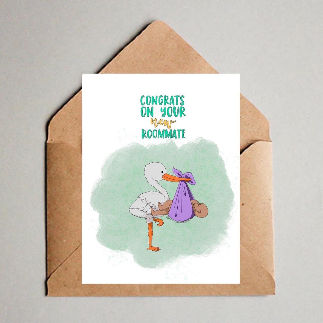 Congrats on Your New Roommate Card - Etsy