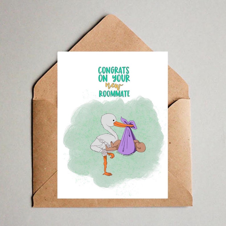 Congrats on Your New Roommate Card - Etsy