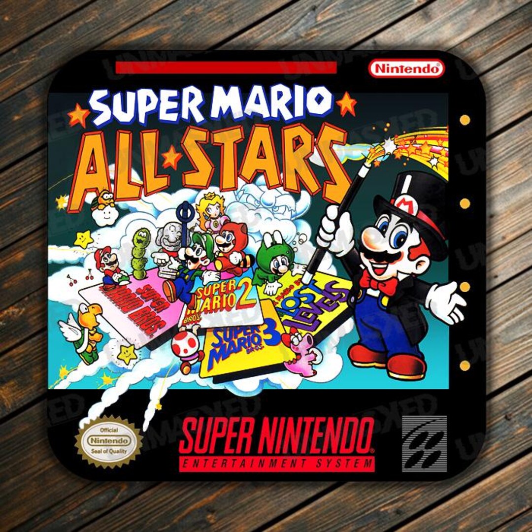 Super Mario All-stars SNES Coaster Super Nintendo Coaster Video Game ...