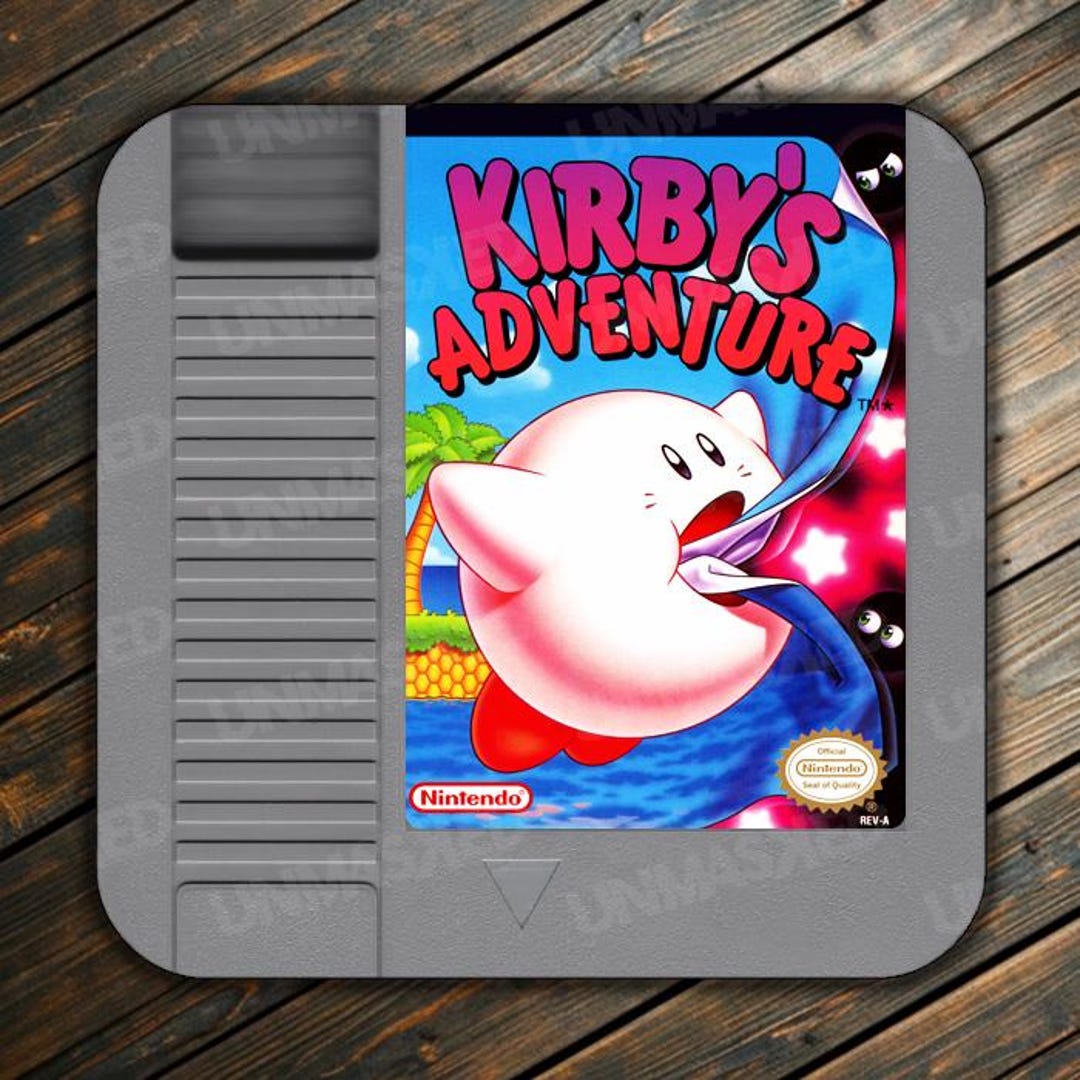 Kirby's Adventure NES Coaster Video Game Coaster Nintendo Coaster Kirby Drink Coaster NES Drink ...