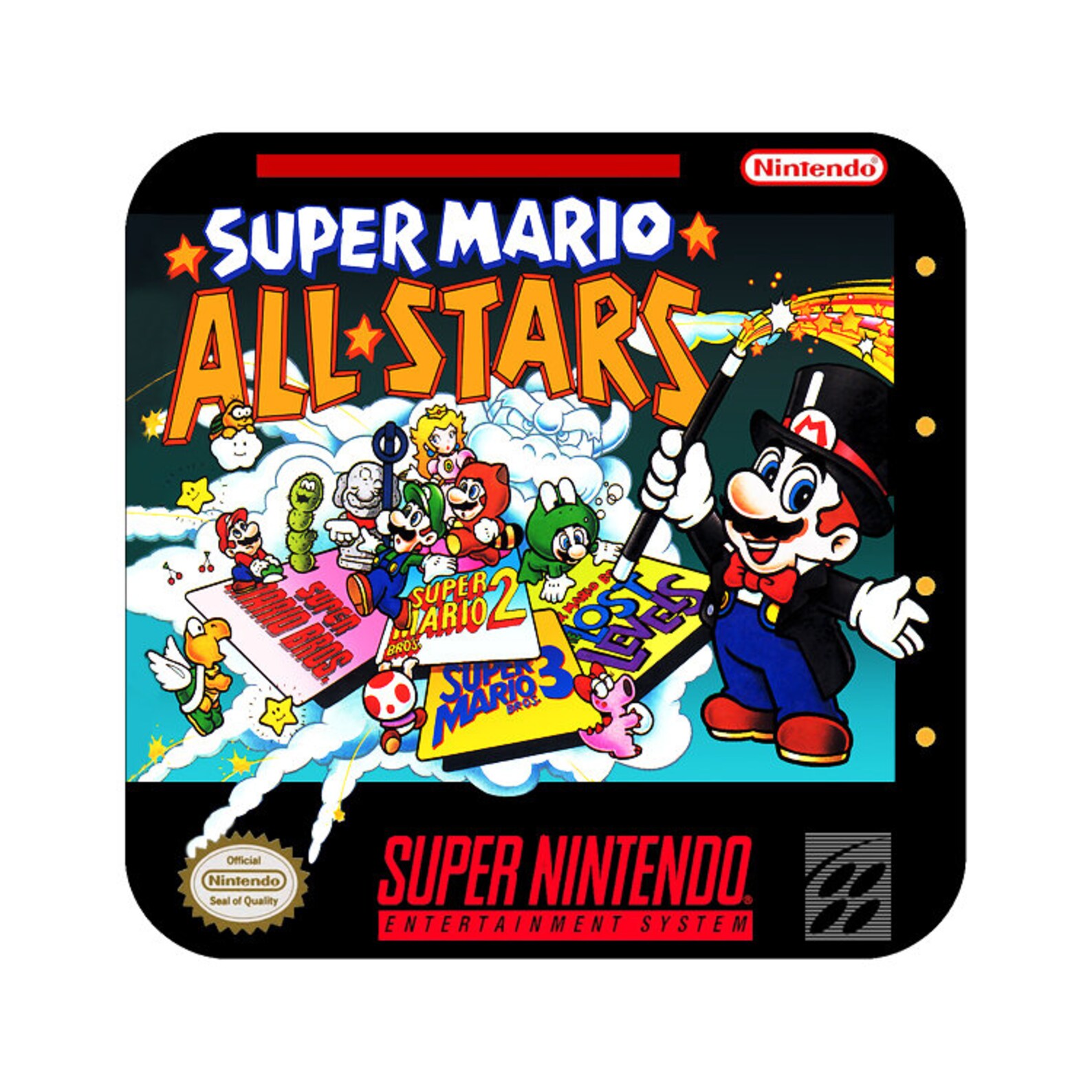 Super Mario All-stars SNES Coaster Super Nintendo Coaster - Etsy