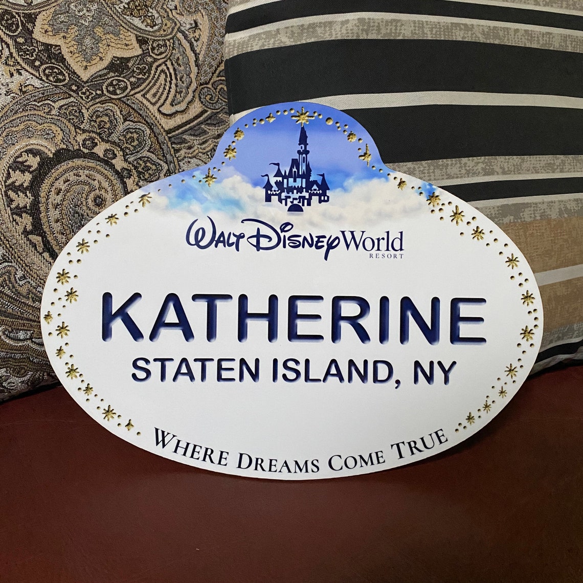 Custom Big Size Disney Cast Member Name Tag Disneyland Name | Etsy