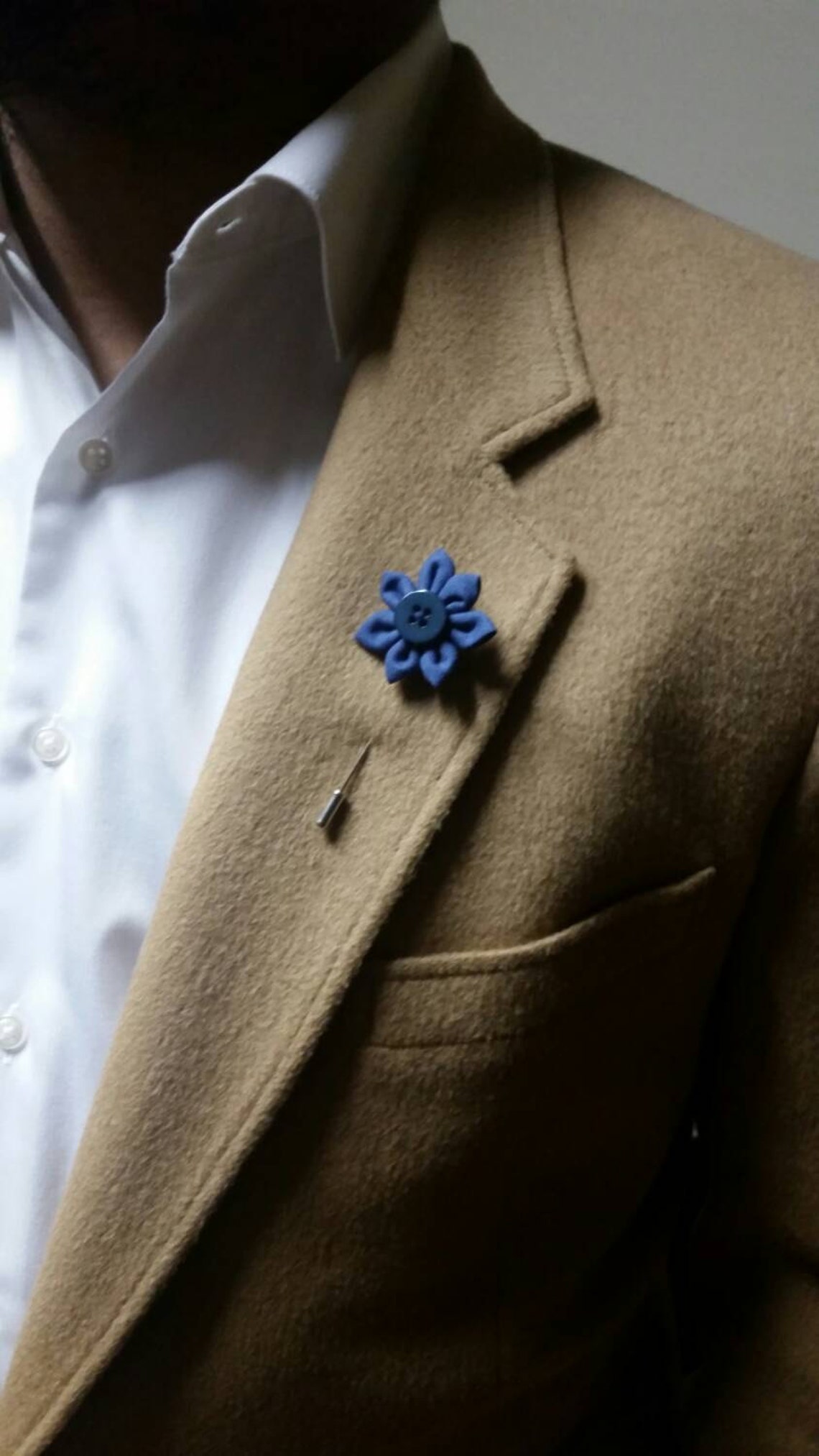 True Blue Mens Lapel Flower. Blue Lapel Flower. Flower Lapel | Etsy