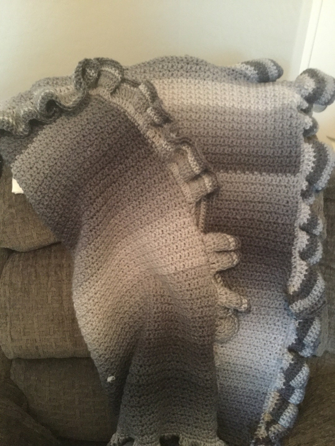 Gray Crochet Afghan - Etsy