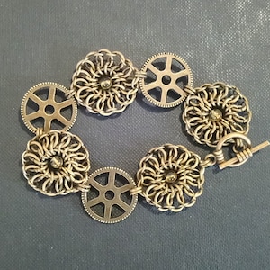 Bronze Steampunk Chainmaille Gear Bracelet With Citrine - Etsy
