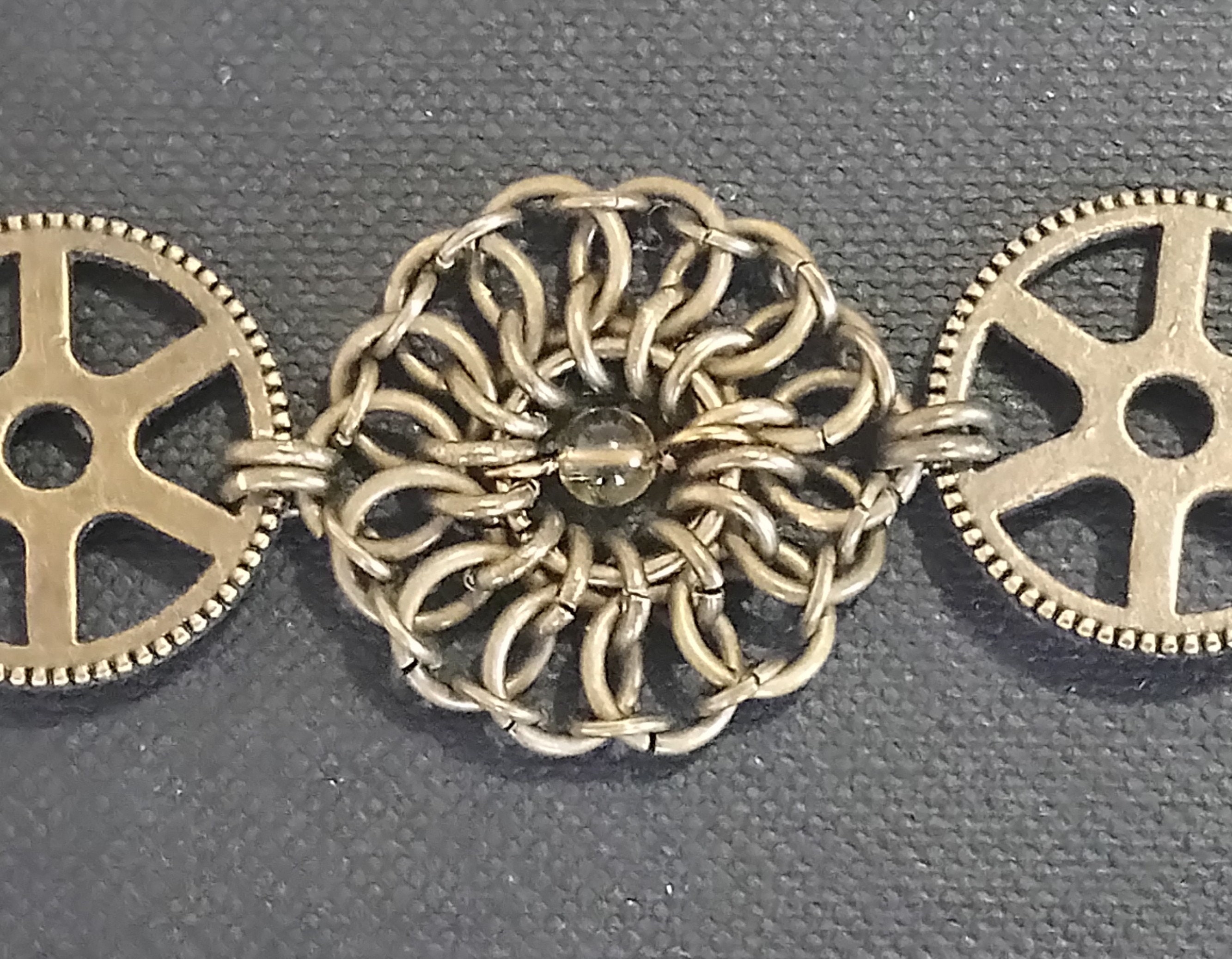 Bronze Steampunk Chainmaille Gear Bracelet With Citrine - Etsy