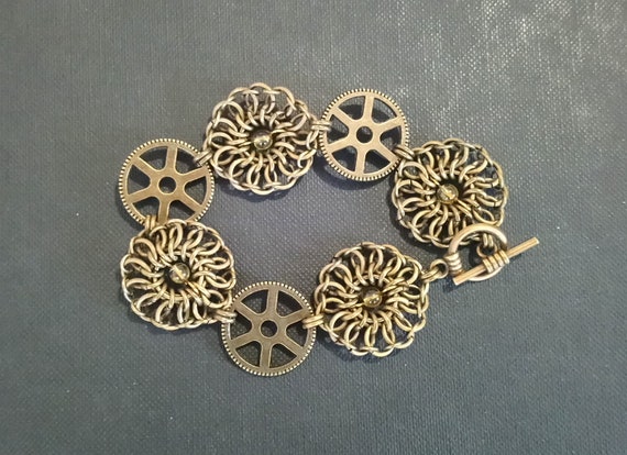 Bronze Steampunk Chainmaille Gear Bracelet With Citrine | Etsy