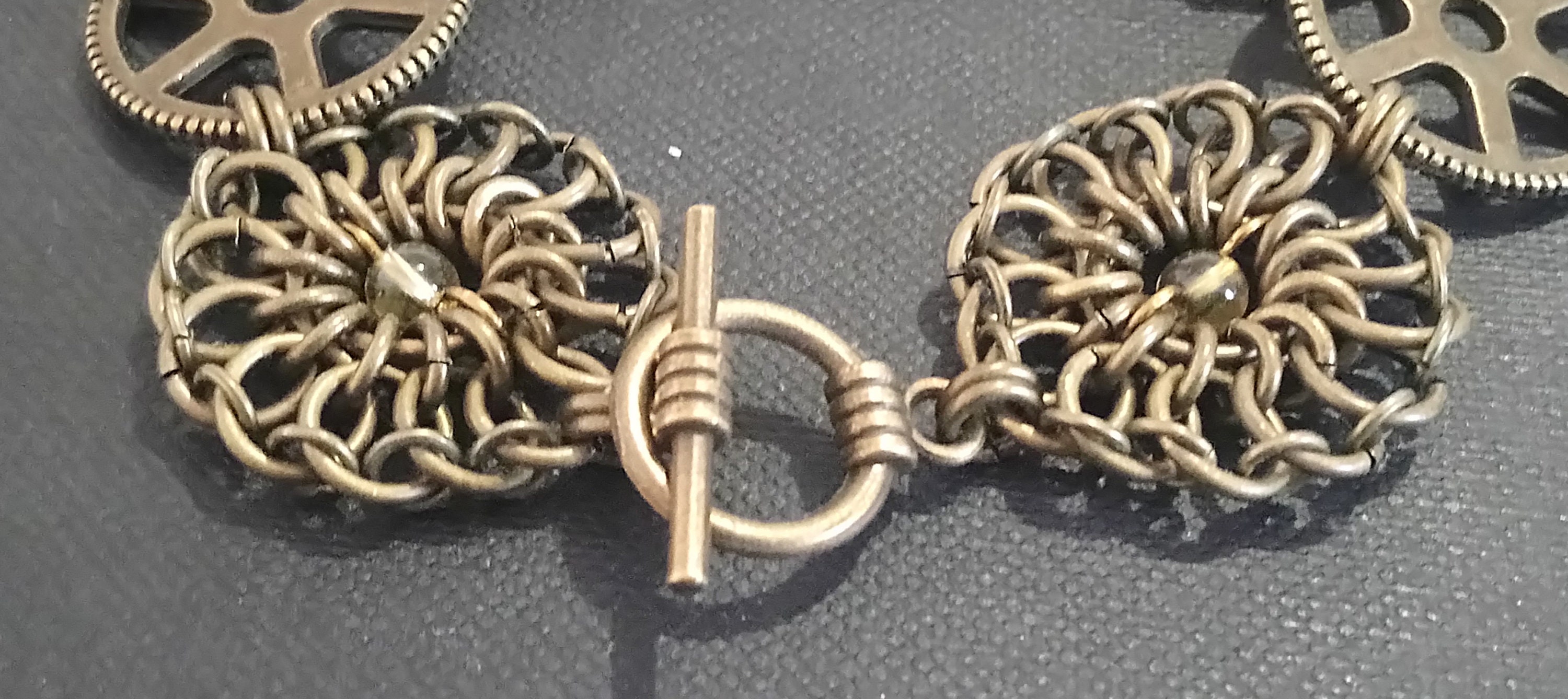 Bronze Steampunk Chainmaille Gear Bracelet With Citrine - Etsy