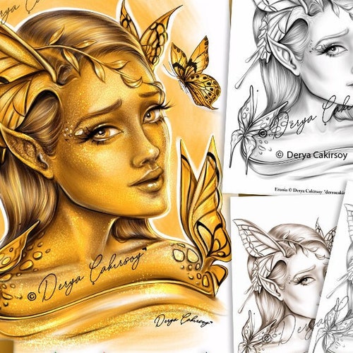 Elf Elise '' Coloring Page Illustration Printable - Etsy