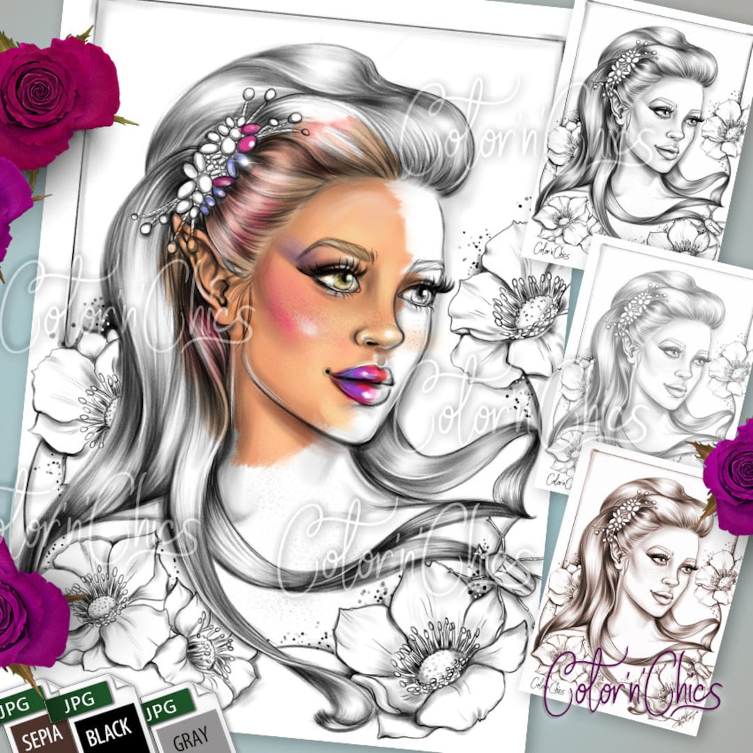 Elf Elise '' Coloring Page Illustration Printable - Etsy