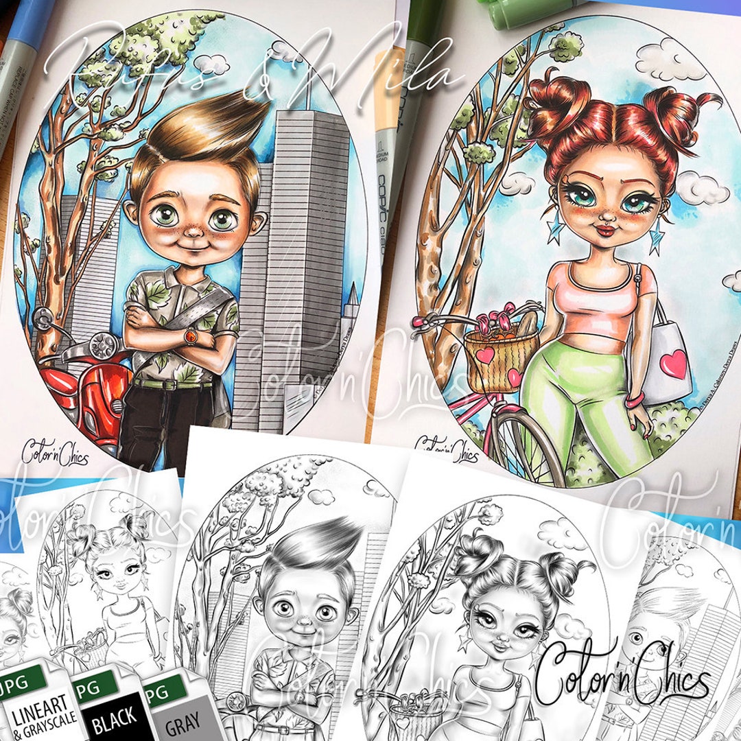 Rufus & Mila Coloring Pages Set Illustration Printable Original Artwork ...
