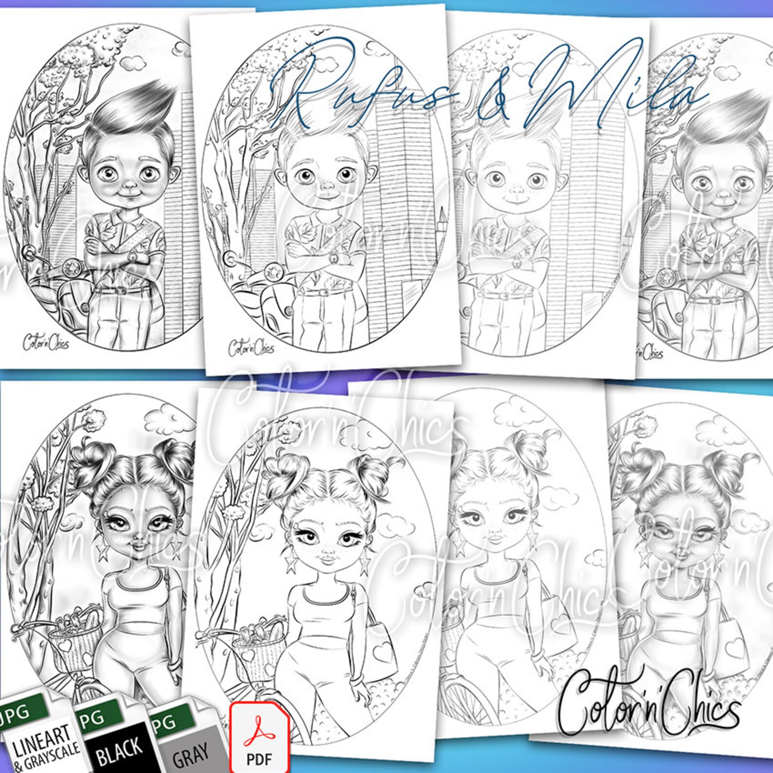 Rufus & Mila Coloring Pages Set Illustration Printable - Etsy