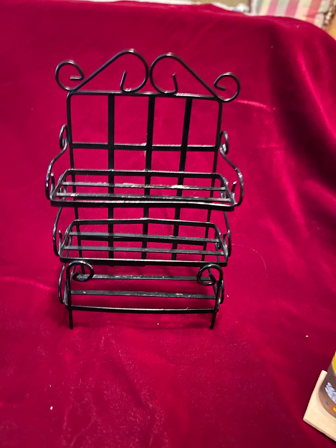 Vintage Wire Bakers Rack W/ 3 Shelves Wooden Cannister Set - Etsy
