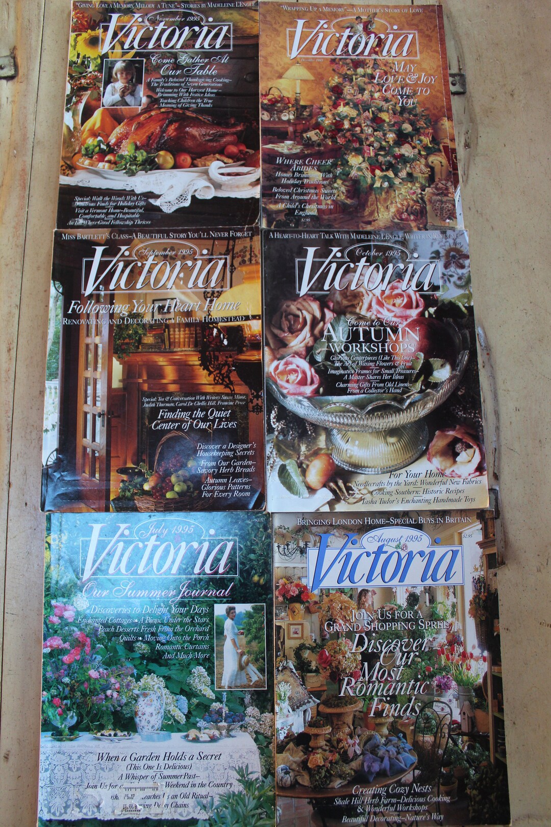 Vintage 1995 Lot 12 Issues FULL YEAR Victoria Magazine Bliss - Etsy