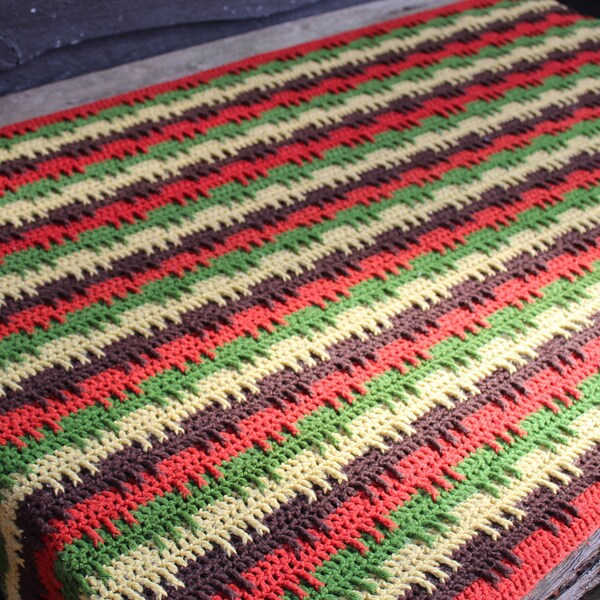 Striped Afghan - Etsy