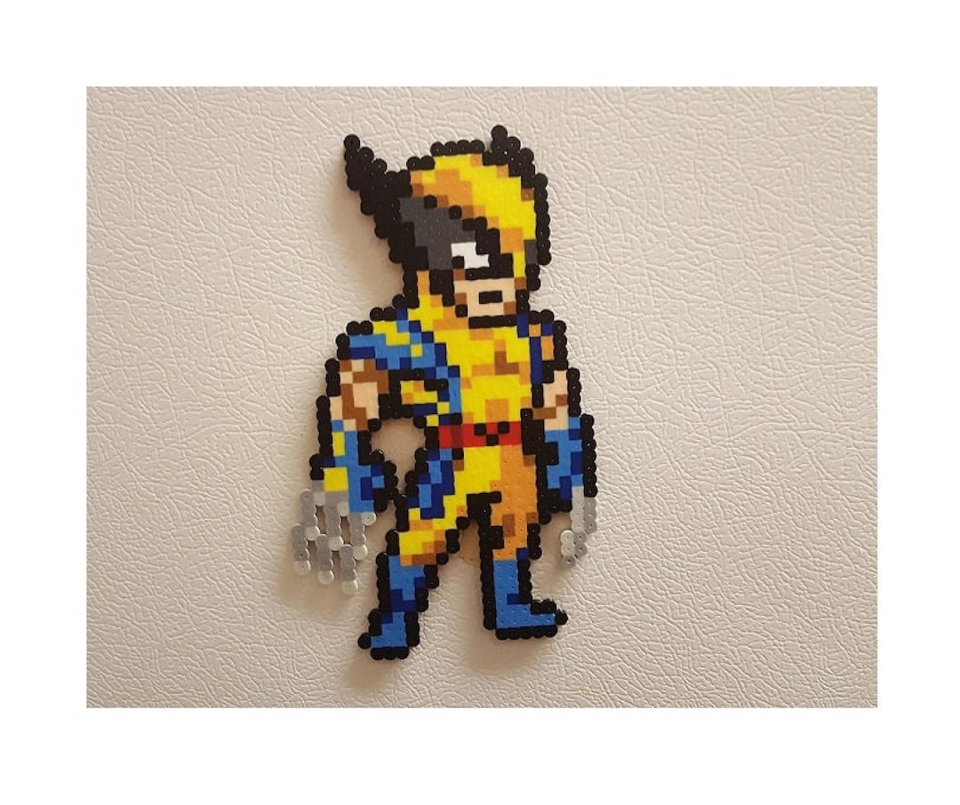 Wolverine Art Pixel Magnet, 8 Bit Perler Bead Decor - Etsy