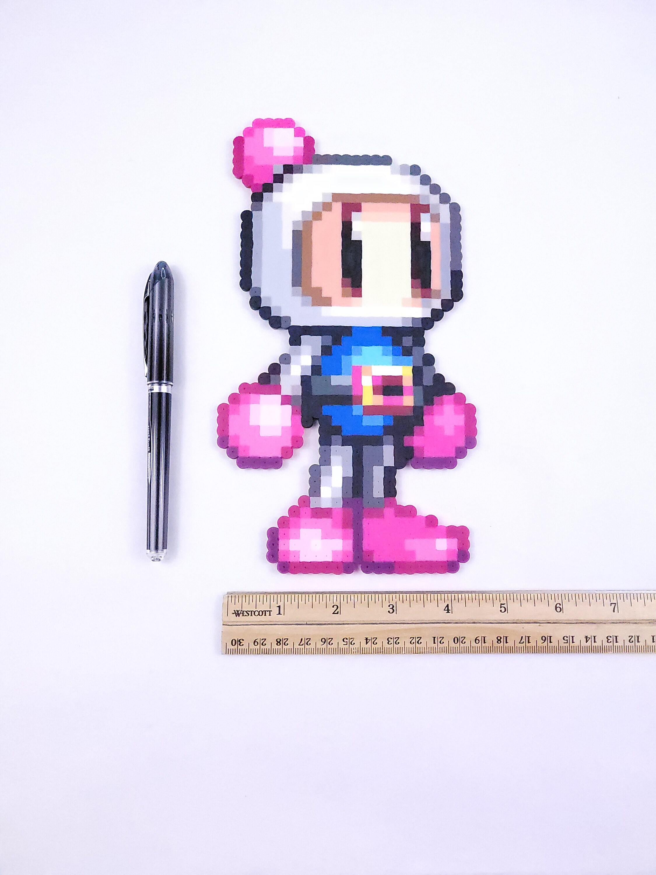 Perler Bomberman Pixel Art Wall Art, 8 Bit Bomberman Video Game Art ...