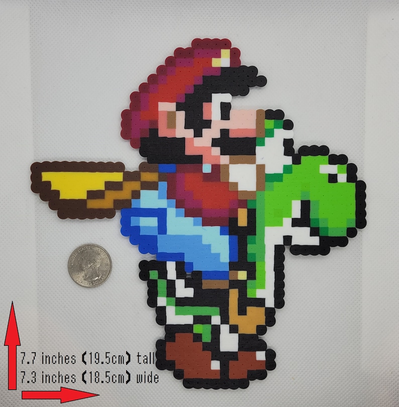 Yoshi Mario Perler Beads Super Mario World Retro Gaming - Etsy