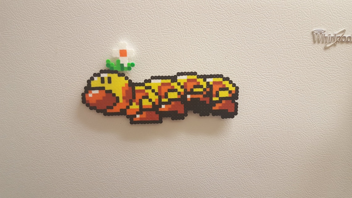 Wiggler Super Mario Perler bead pixel art perler beads | Etsy