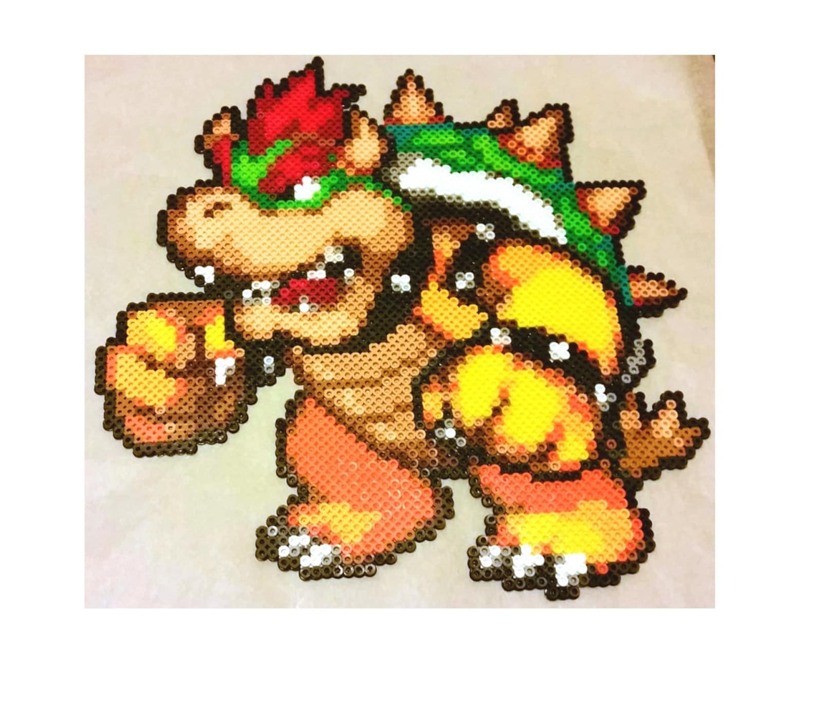 Bowser Perler Koopa Pixel Art 8 Bit Perler Beads Mario - Etsy