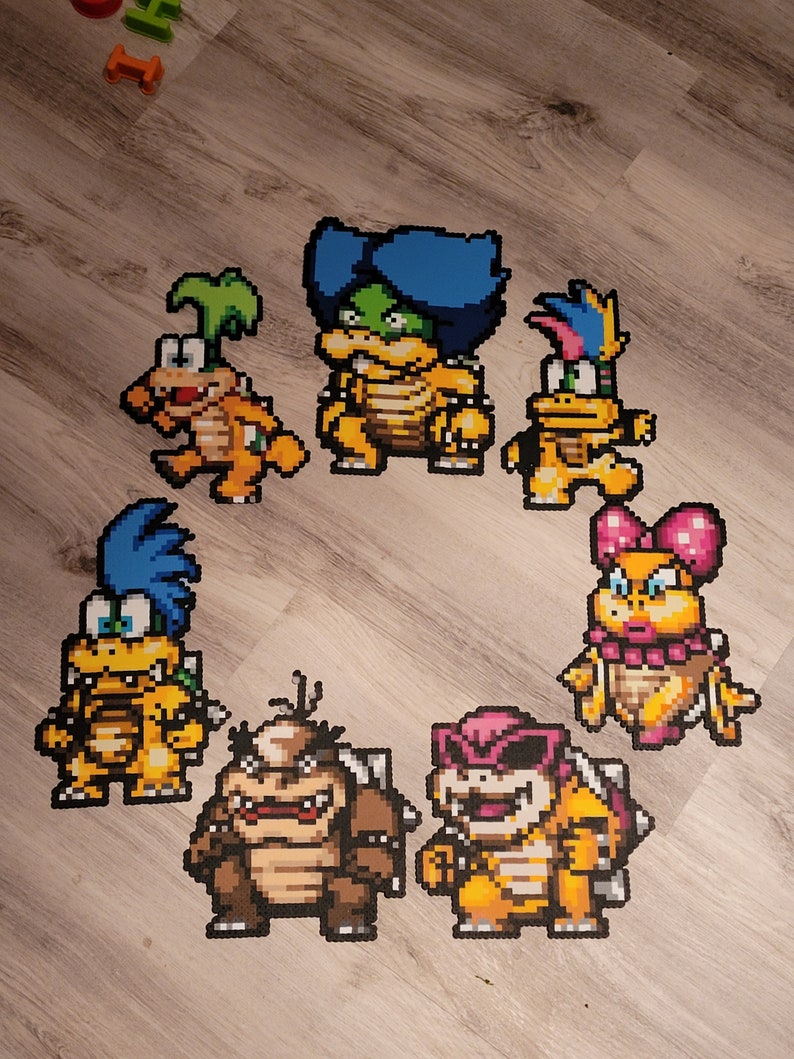 Buy Mario Koopalings Perler Baddies 8 Bit Pixel Perler Bead Online in ...