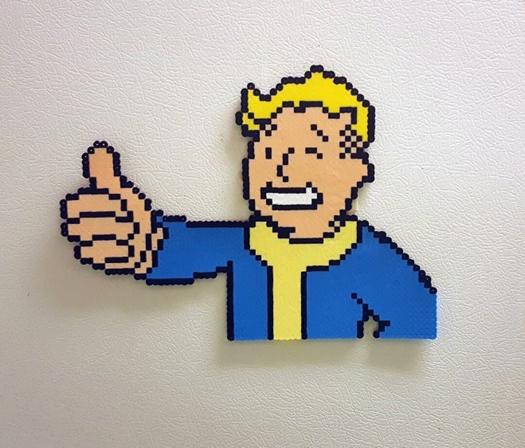 Fallout 4, Vault Boy, Perler Beads, Hama Beads, Pip Boy, Perler, Nuka ...