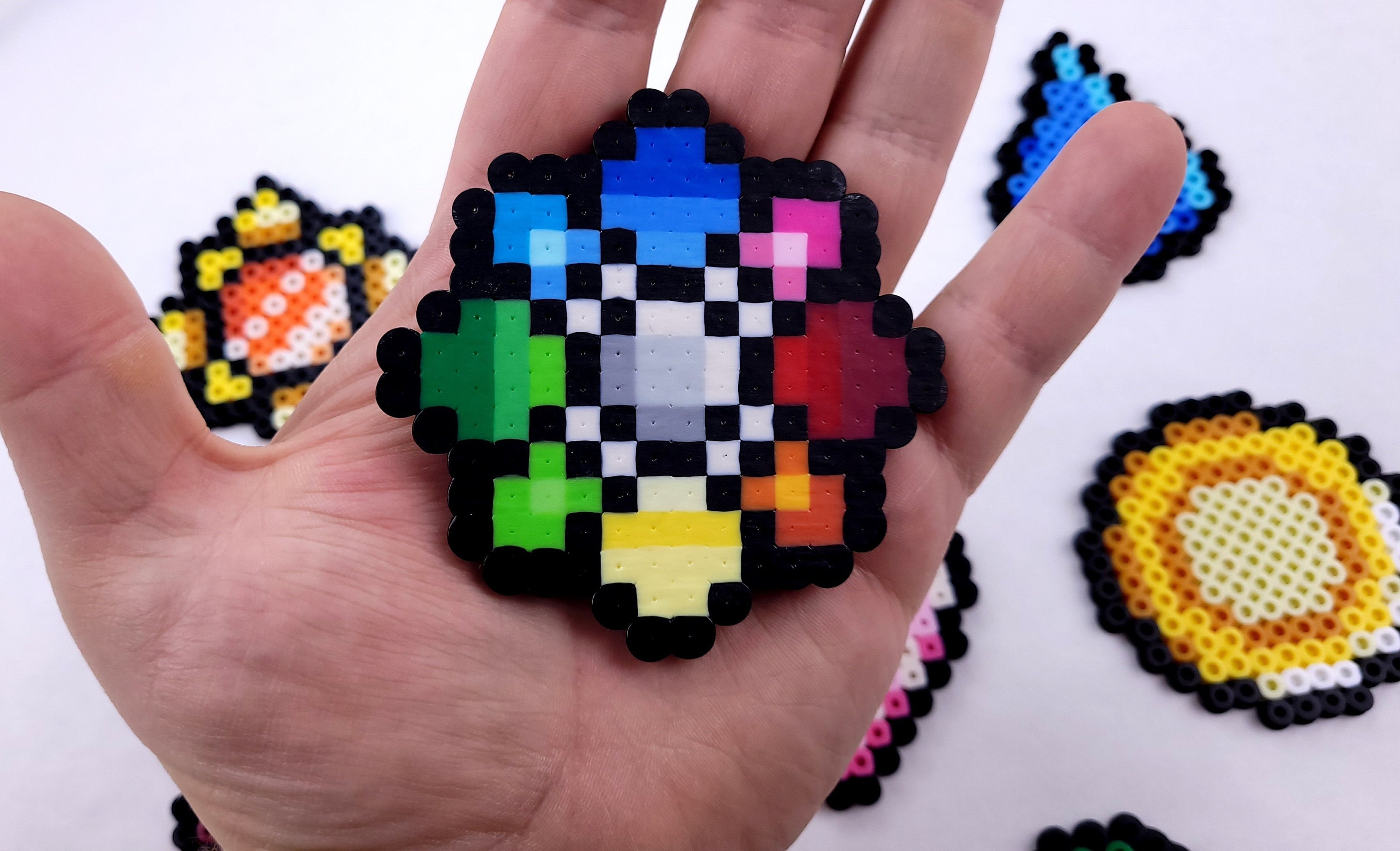 Perler Pokemon Kanto Gym Badges Perler Beads Pixel Art 8 - Etsy Denmark