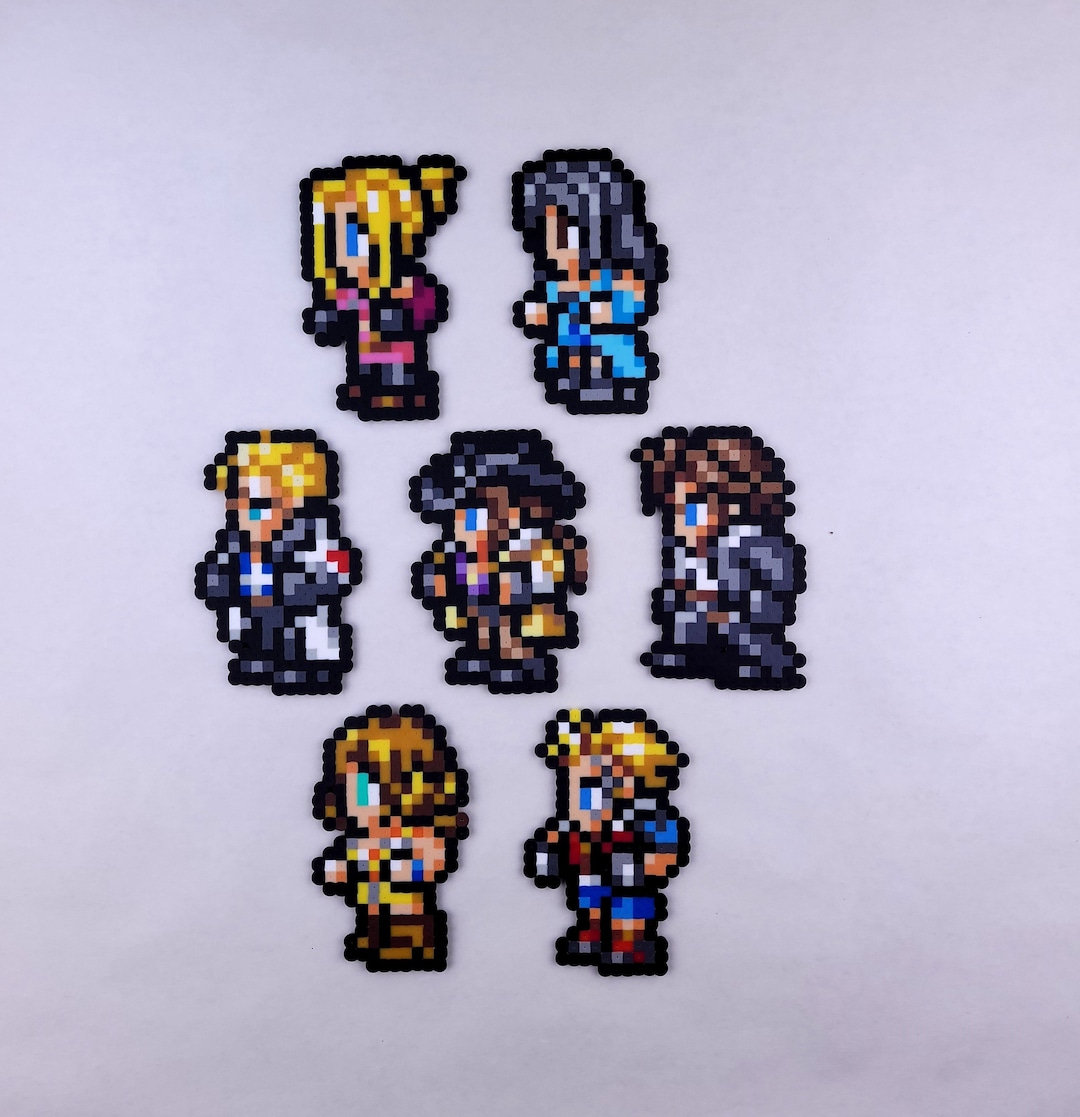 Final Fantasy 8 Perler Bead Art, Squall, Fridge Magnets, FF8, 8 Bit ...