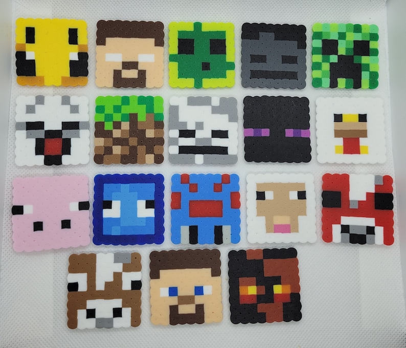 Minecraft Perler Perler Beads Minecraft Keychain Minecraft - Etsy Australia